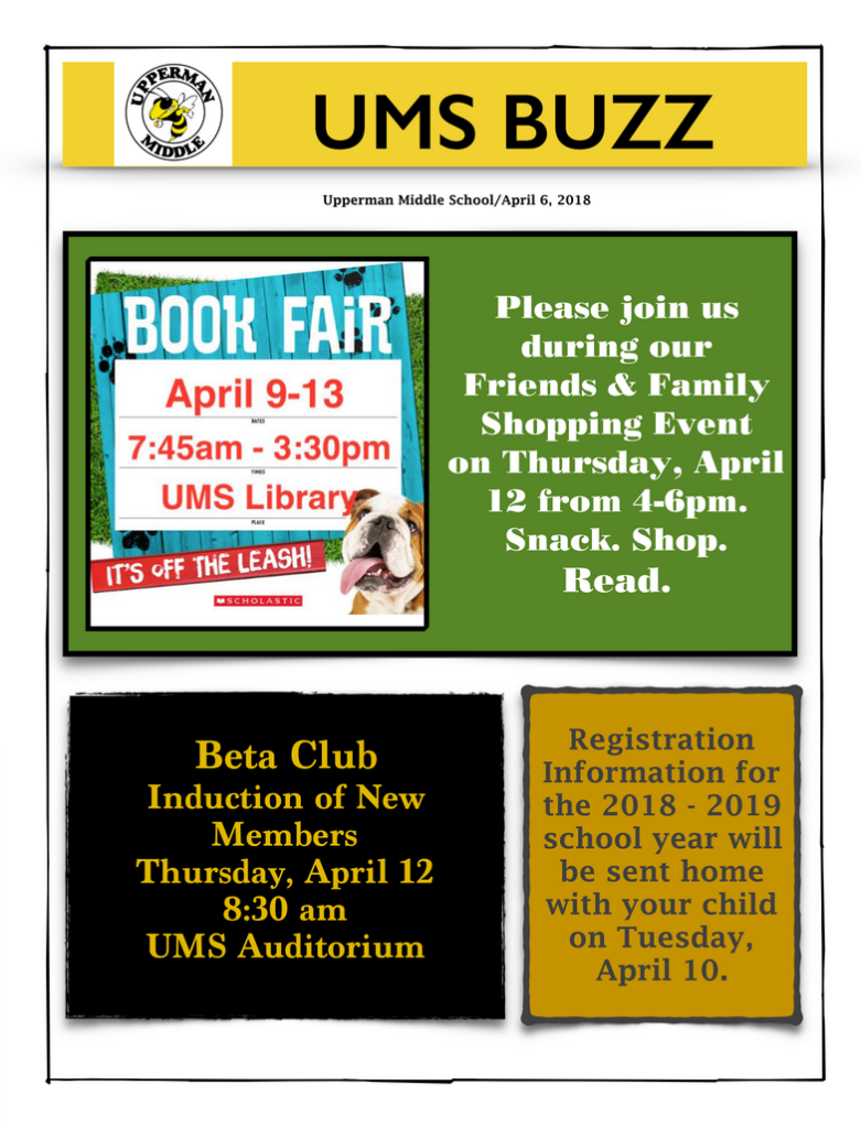 UMS Buzz Newsletter 4-6-18 | Upper Cumberland Reporter
