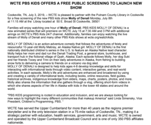 WCTE PBS Kids Offers a Free Public Screening to Launch New Show | Upper ...